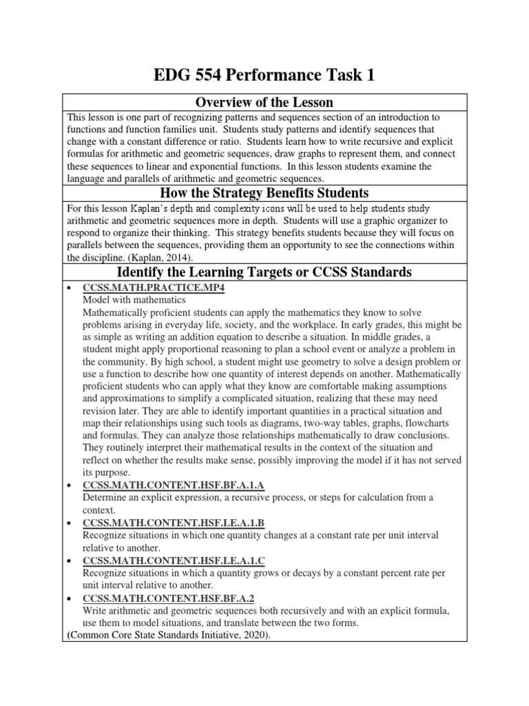 Performance Task 1 | PDF | Sequence | Arithmetic