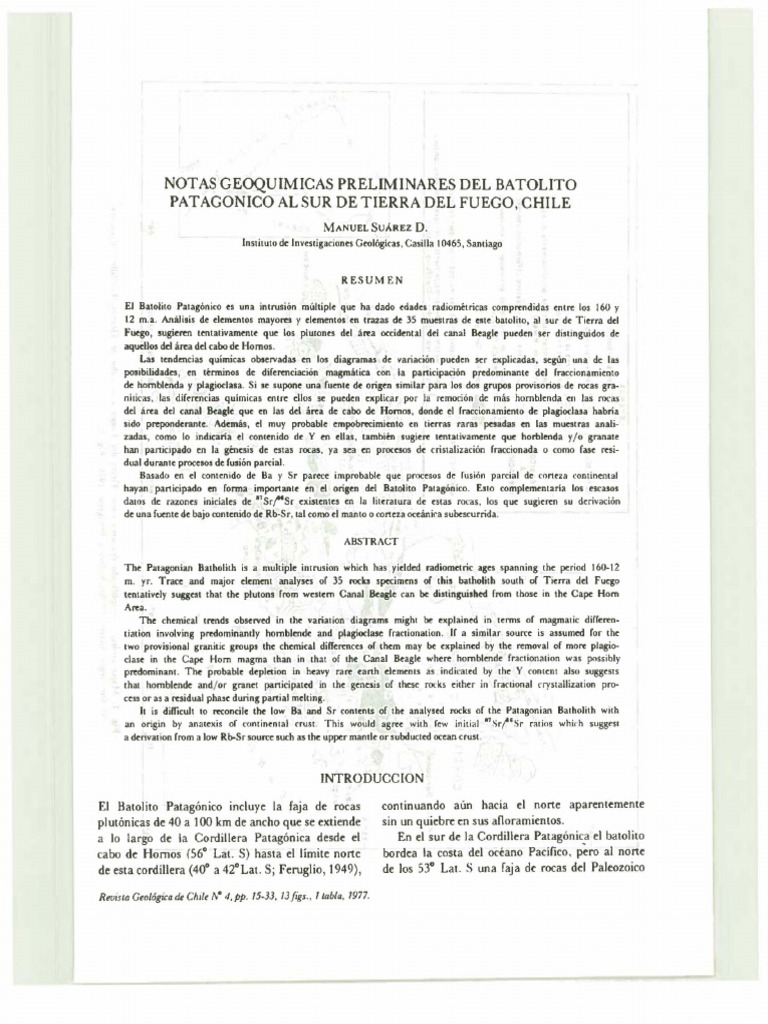 Batolito Patagónico | PDF | Geología | Petrología