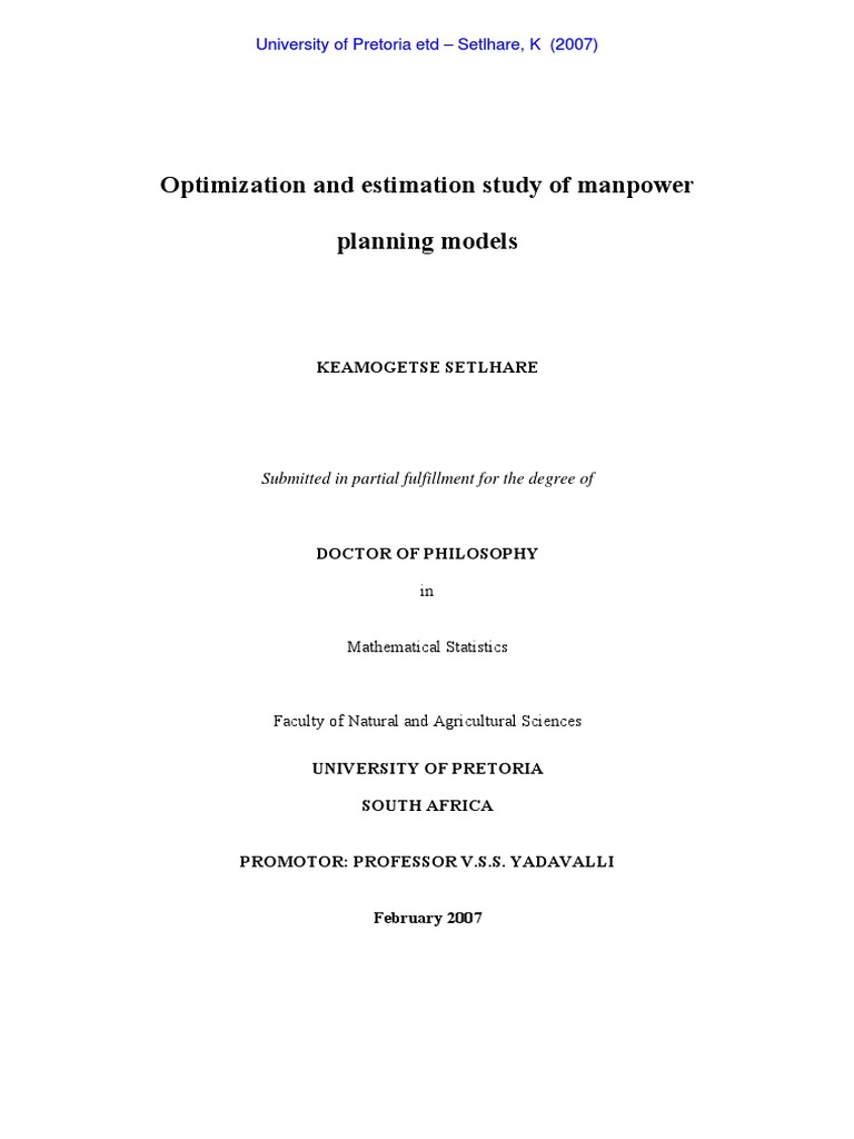 Manpower Planning | PDF | Markov Chain | Stochastic Process