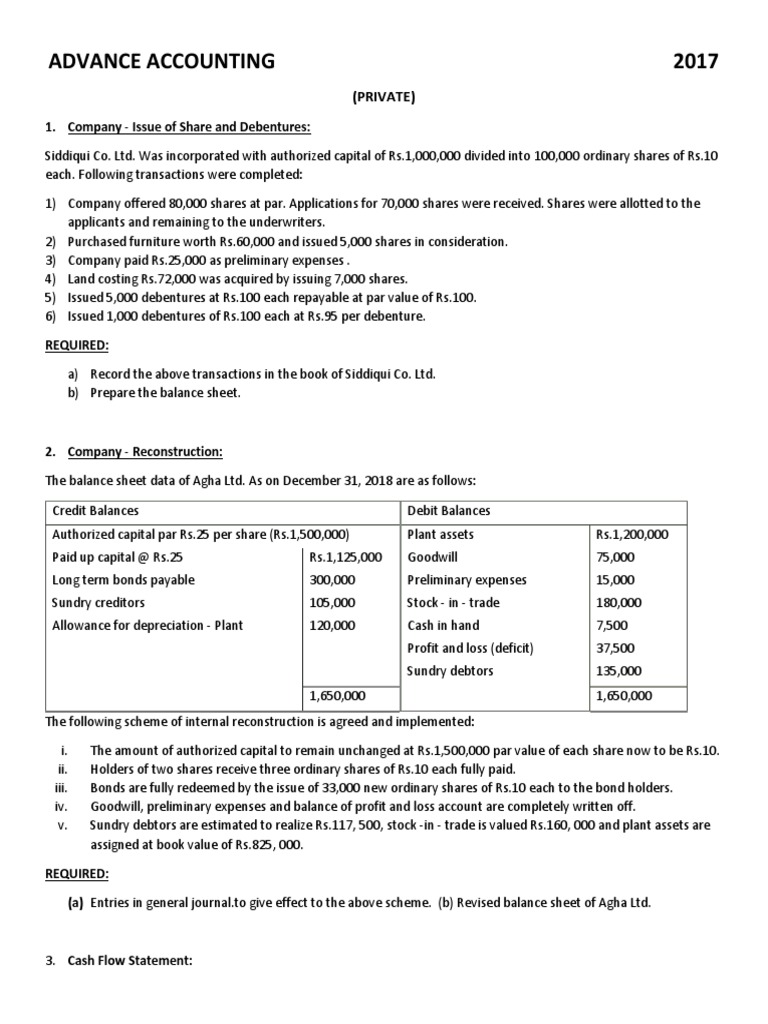 Advanced Accounting | PDF | Debits And Credits | Book Value