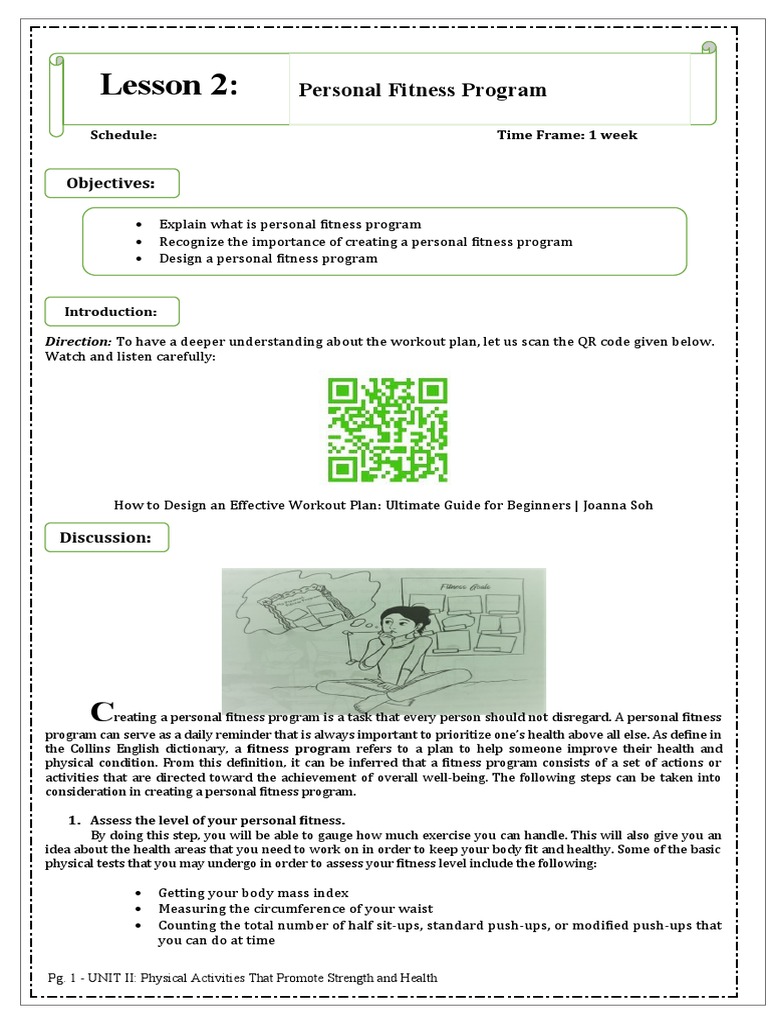 Lesson 2:: Personal Fitness Program | Download Free PDF | Physical ...