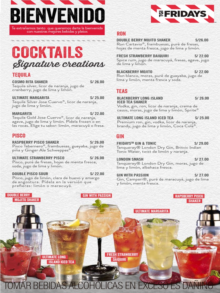 Fridays Menu PDF | PDF | Hamburguesas | Alimentos