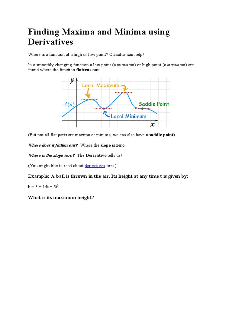 Maxima and Minima | PDF