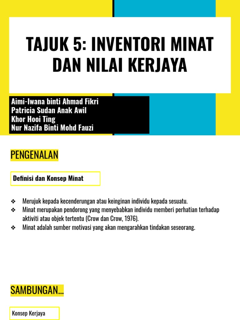 Inventori Minat & Nilai Kerjaya | PDF