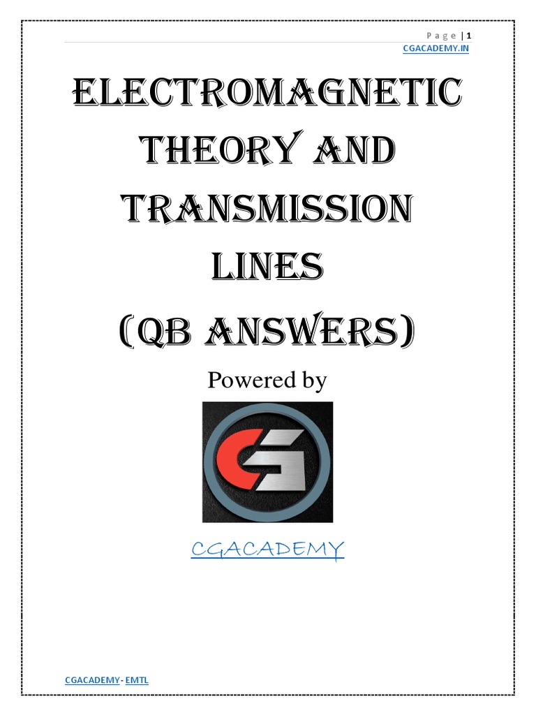 Electro Magnetic Theory and Transmission Lines | PDF | Mathematical ...