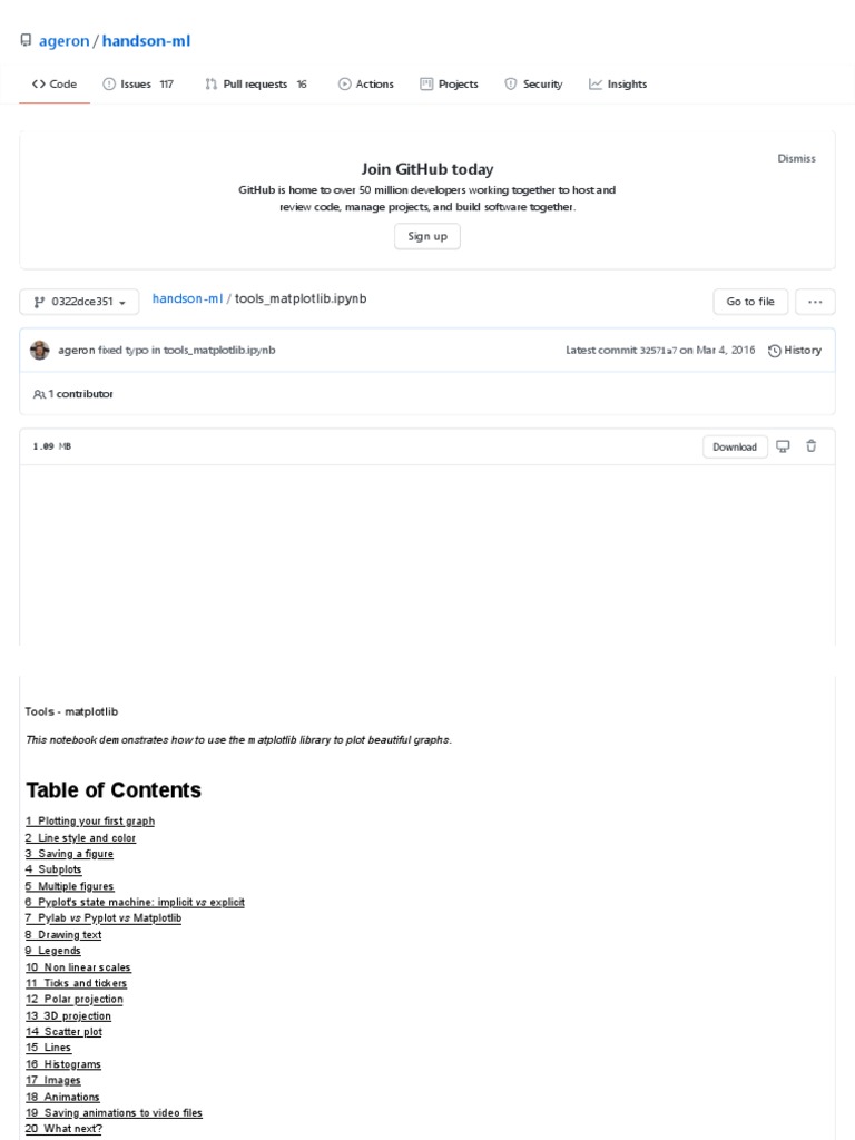 Handson Ml Tools Matplotlib Ipynb At 265099f9 Ageron Handson Ml Github Pdf Computer 