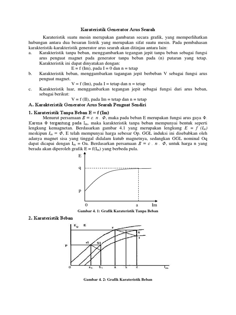 6 Karakteristik Generator Arus Searah PDF | PDF