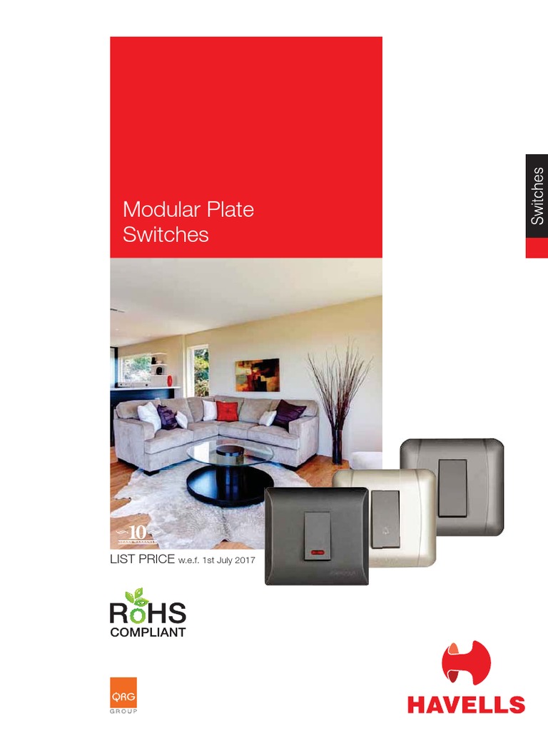Havells Modular Switch Price List | PDF | Electrical Components ...