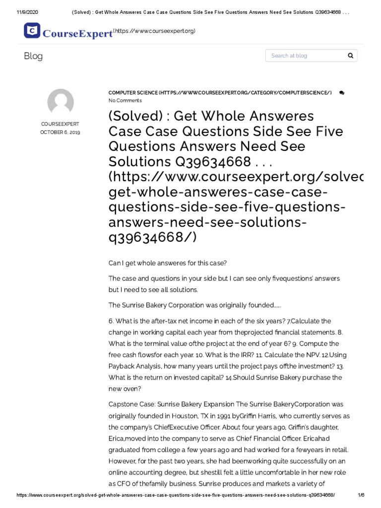 (Solved) - Get Whole Answeres Case Case Questions Side See Five ...