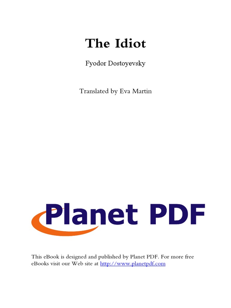 The Idiot, Fyodor Dostoyevsky PDF | PDF | The Idiot | Laughter