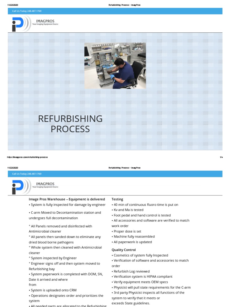Refurbishing Process: Call Us Today 248.487.1769 | PDF