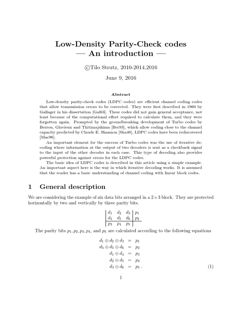 LDPC Codes for Coding Experts | PDF | Low Density Parity Check Code | Theoretical Computer Science