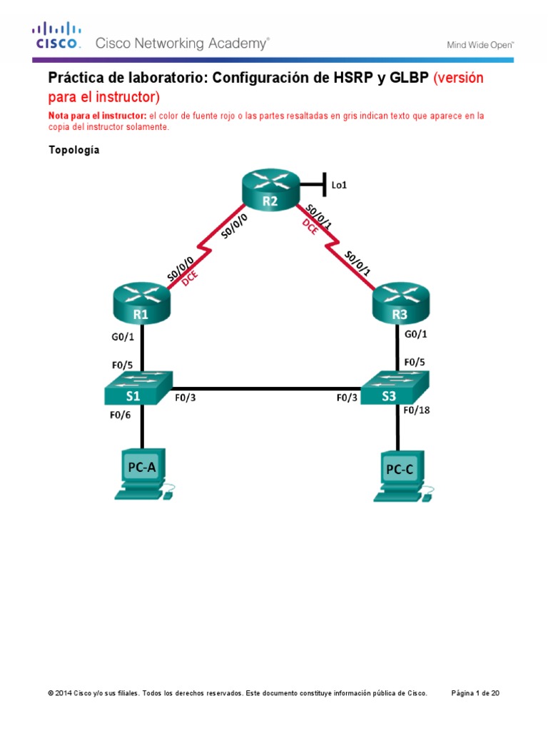 2.4.3.4 Lab - Configuring HSRP and GLBP - ILM PDF | PDF | Enrutador ...