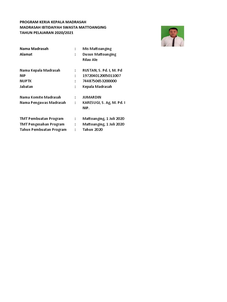 Program Kerja Kamad Mi | PDF | Karier & Perkembangan