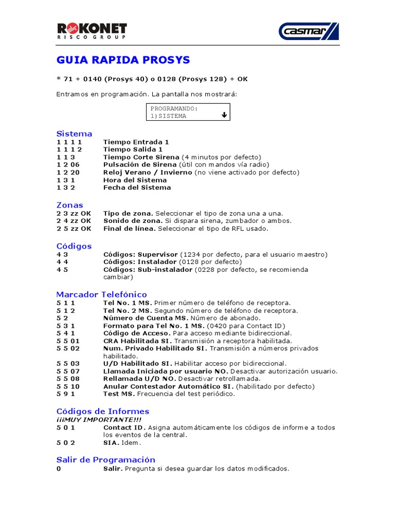 Prosys - Guia Rapida | PDF