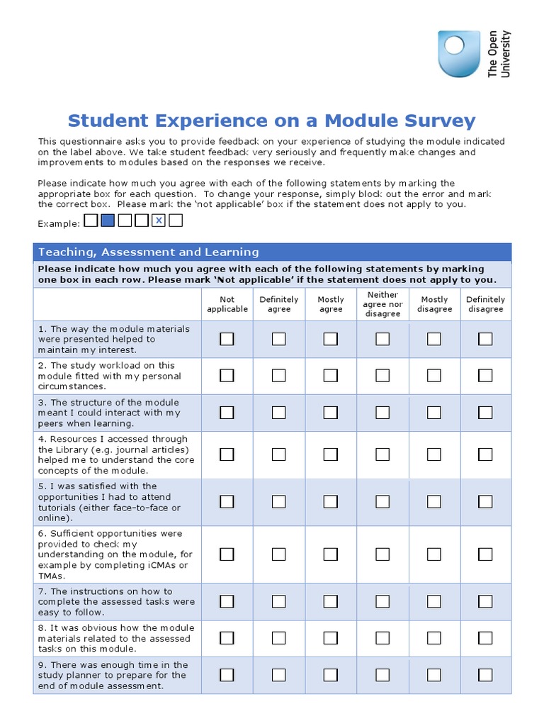 Student Experience Module Feedback Survey | PDF | Tutor | Charitable ...