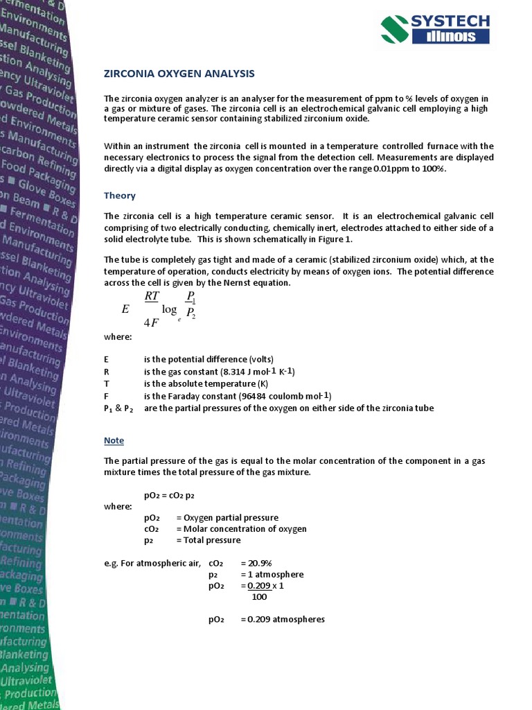Zirconia Oxygen Analysis: Theory | PDF | Zirconium Dioxide ...