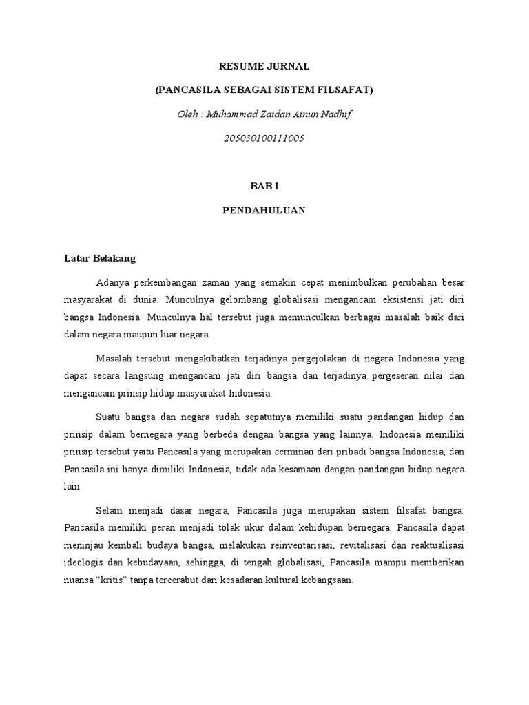Muhammad Zaidan Ainun Nadhif - Tugas Resume 5 - Pancasila | PDF