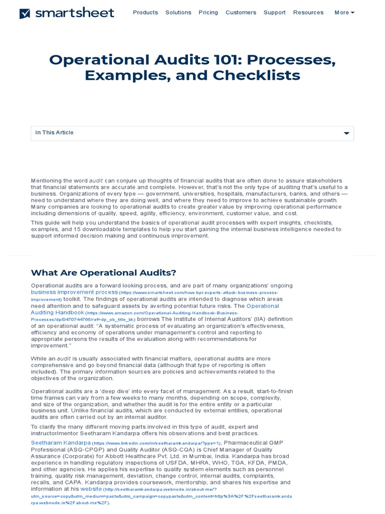 All About Operational Audits PDF | PDF | Internal Audit | Audit