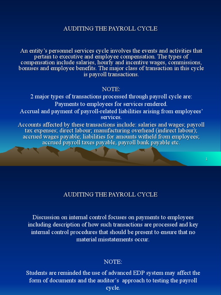 Auditing Payroll Cycle | PDF | Payroll | Accrual