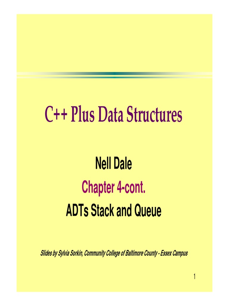 C++ Plus Data Structures: Nell Dale | PDF | Queue (Abstract Data Type) | Pointer (Computer ...