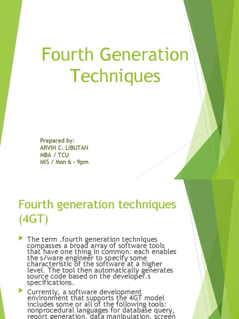 Overview of Fourth Generation Techniques | PDF | Software Development ...