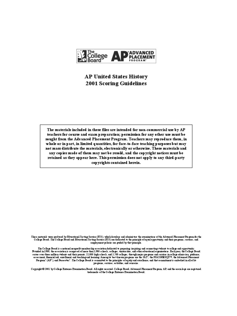 2001 Cold War DBQ - Scoring Guidelines | PDF