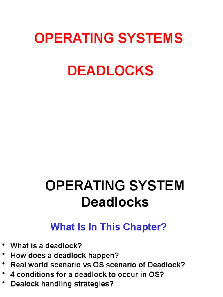 Operating Systems Deadlocks | PDF | Process (Computing) | Operating System