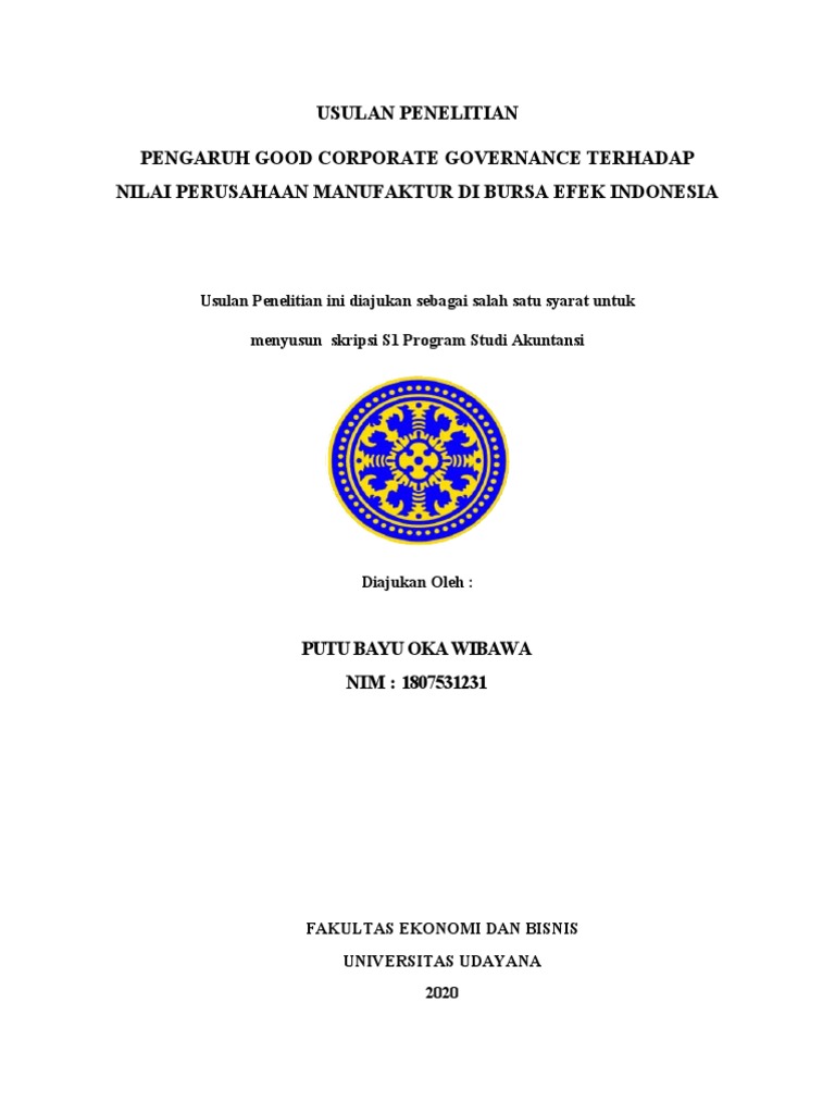 Proposal Usulan Penelitian PUTU BAYU OKA WIBAWA | PDF