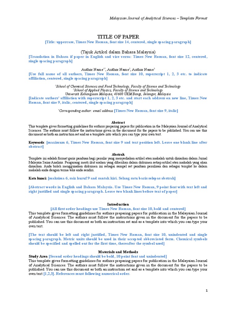 MJAS Template Format | PDF | Times New Roman | Typography