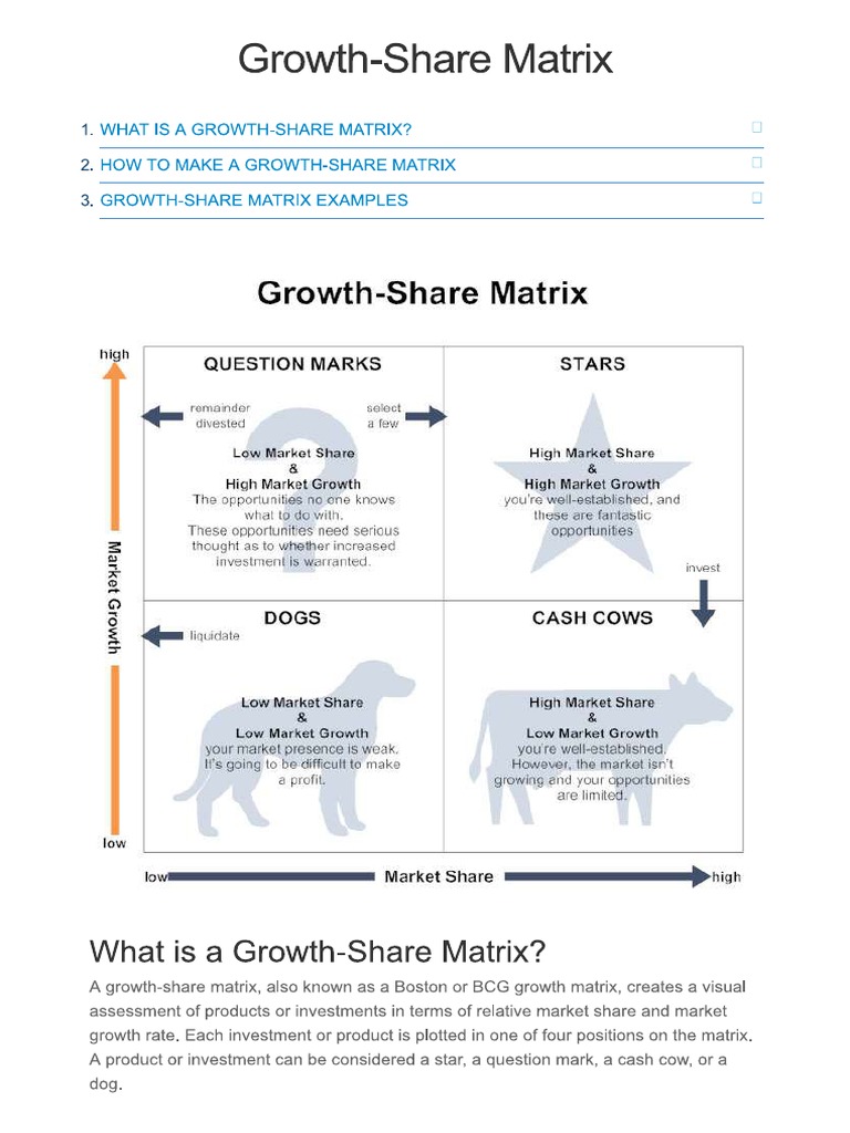 Growth Market Share Matrix PDF | PDF