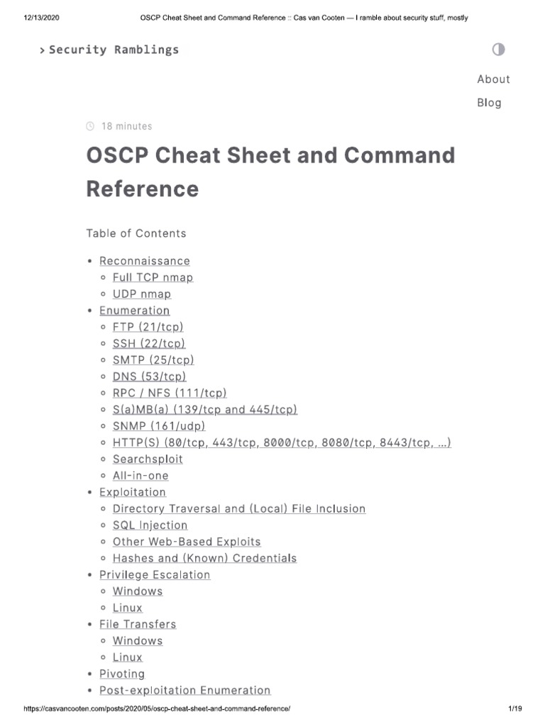OSCP Cheat Sheet | PDF