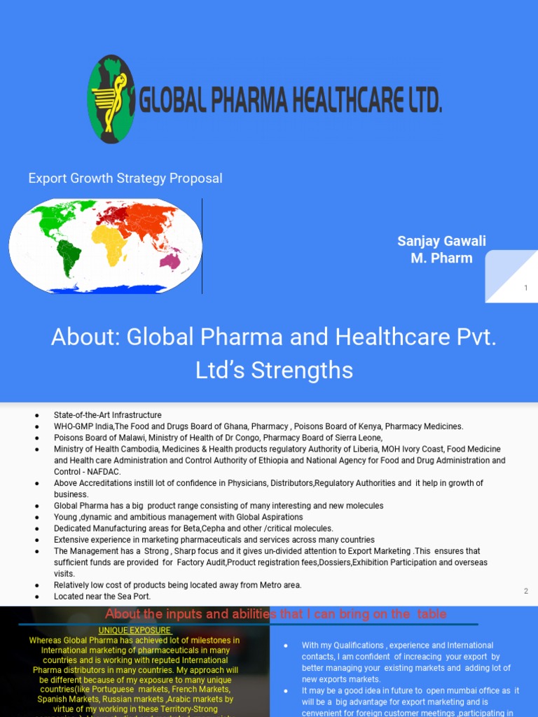Global Pharma Export Growth Strategy | PDF | Pharmaceutical Industry ...