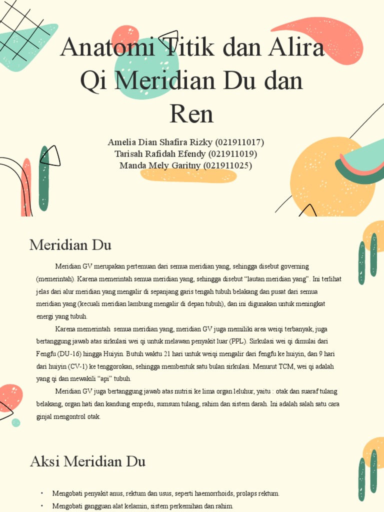 Fungsi dan Titik Meridian Du dan Ren | PDF