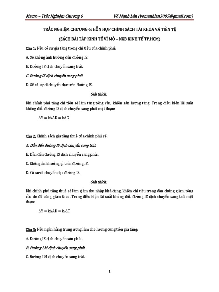 (Forum - Ueh.edu - VN) Macro Chuong 6 - Trac Nghiem | PDF