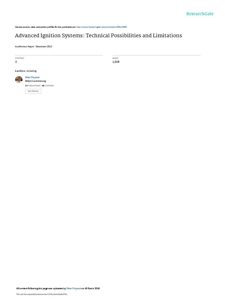 Advanced Ignition Systems: Technical Possibilities and Limitations ...
