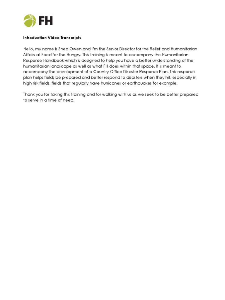 Welcome Transcripts | PDF