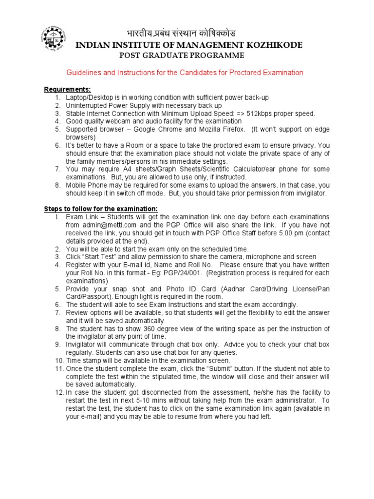 Students - Guidelines and Instructions | PDF | Test (Assessment ...