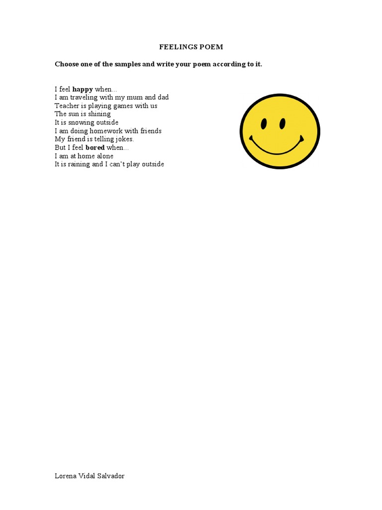 Feelings Poem | PDF | Poetry