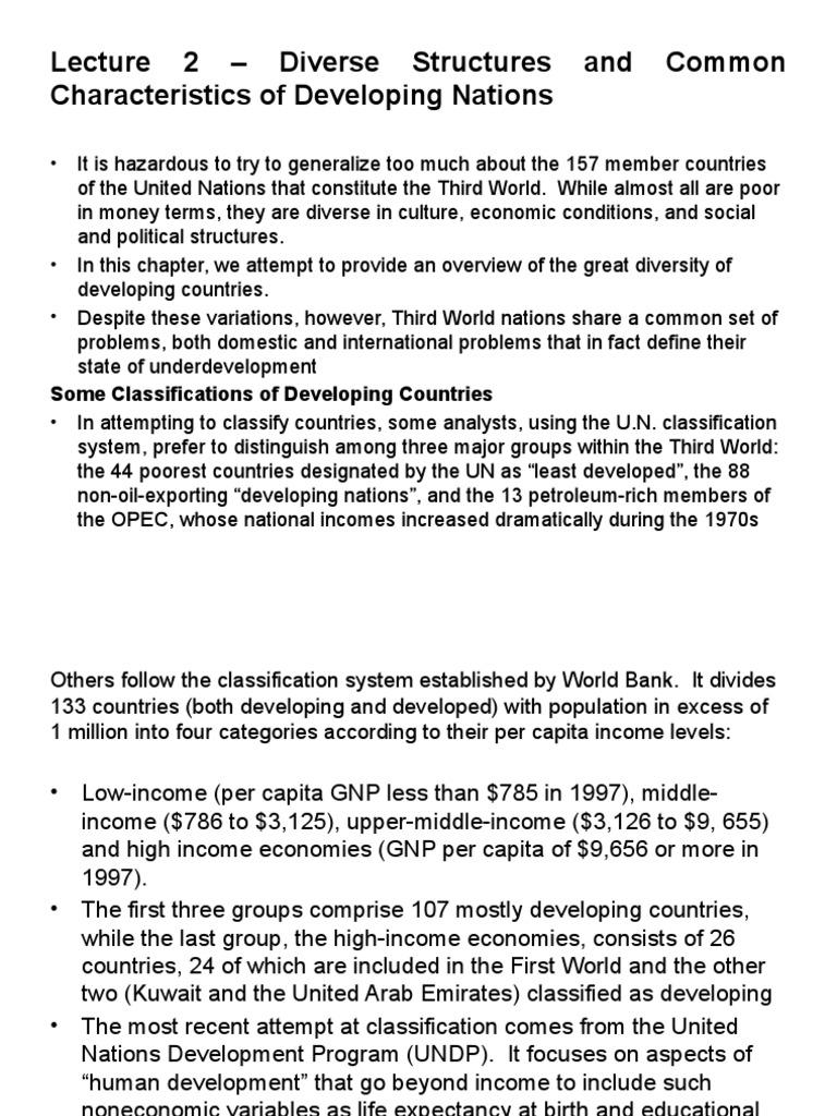Diversity and Challenges in Developing Nations | PDF | Developing ...
