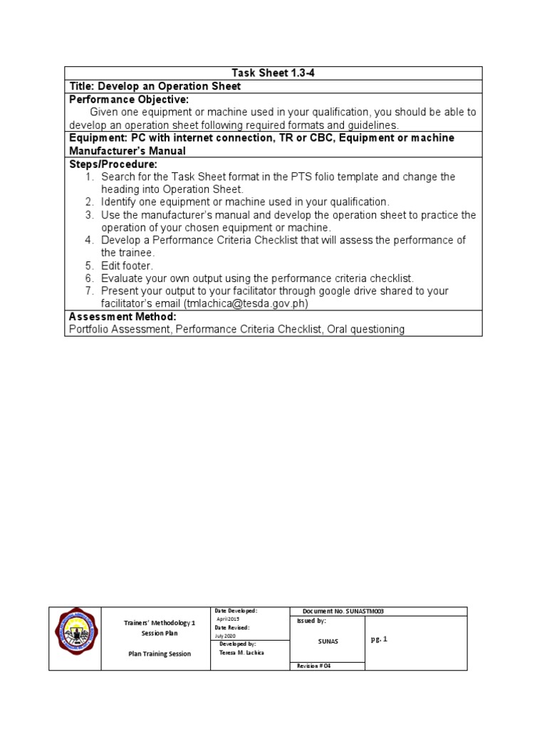 Operation Sheet Development Guide | PDF | Internet | Business