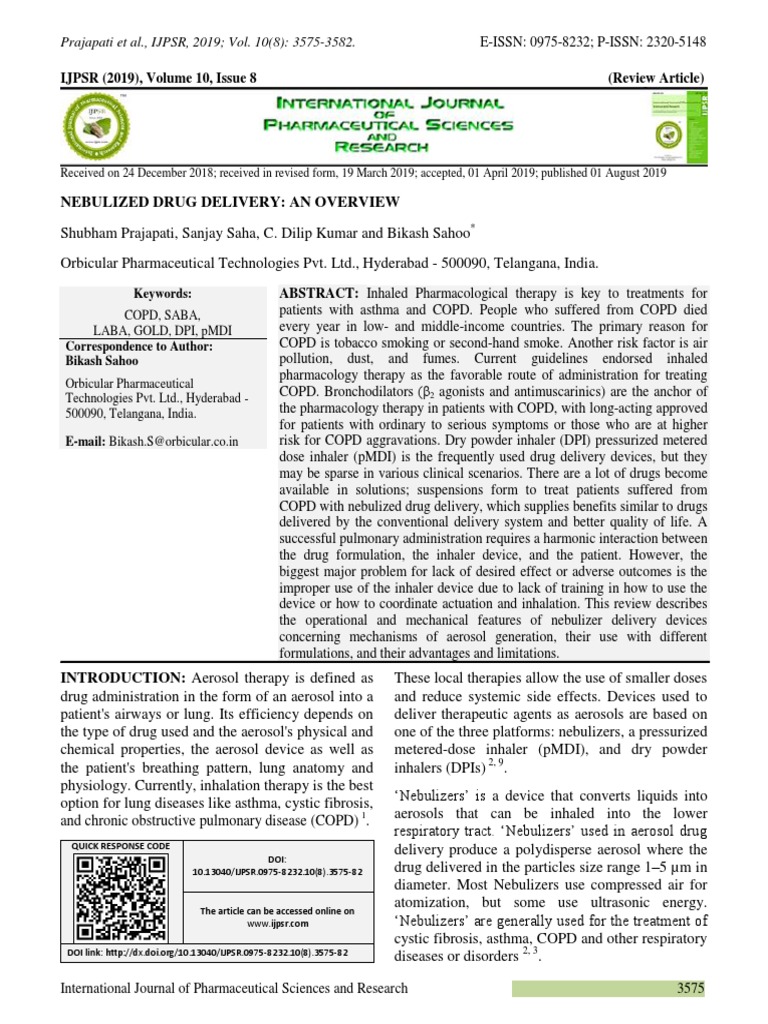 8 Vol. 10 Issue 8 Aug 2019 IJPSR RE 2955 | PDF | Chronic Obstructive ...