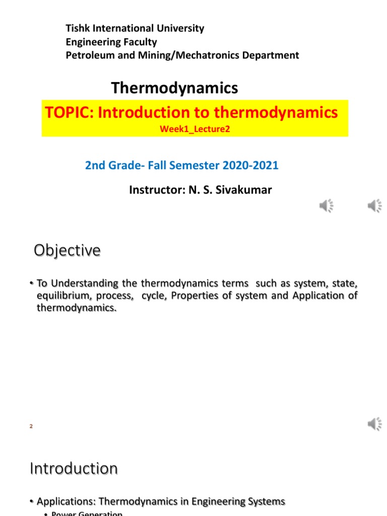 Thermodynamics: TOPIC: Introduction To Thermodynamics | Download Free ...