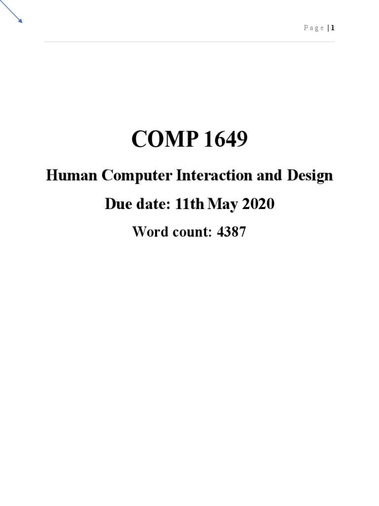 COMP 1649: Human Computer Interaction and Design Due Date: 11th May 2020 | PDF | User Interface ...