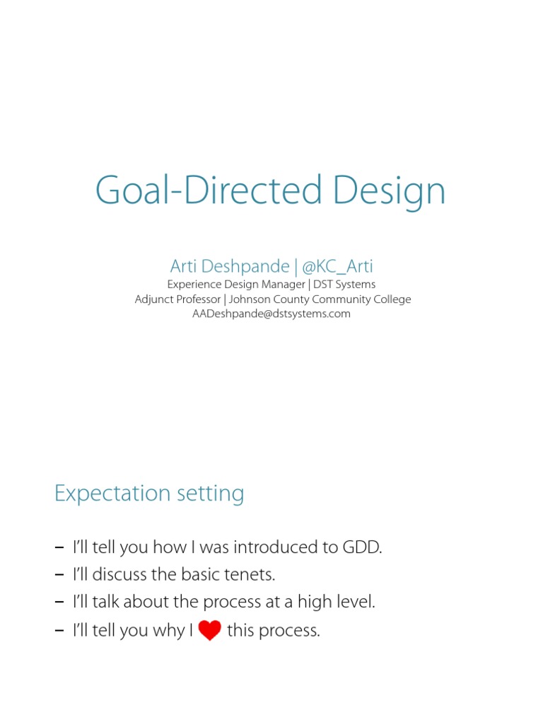 Goal-Directed Design: Arti Deshpande - @KC - Arti | PDF | Usability ...