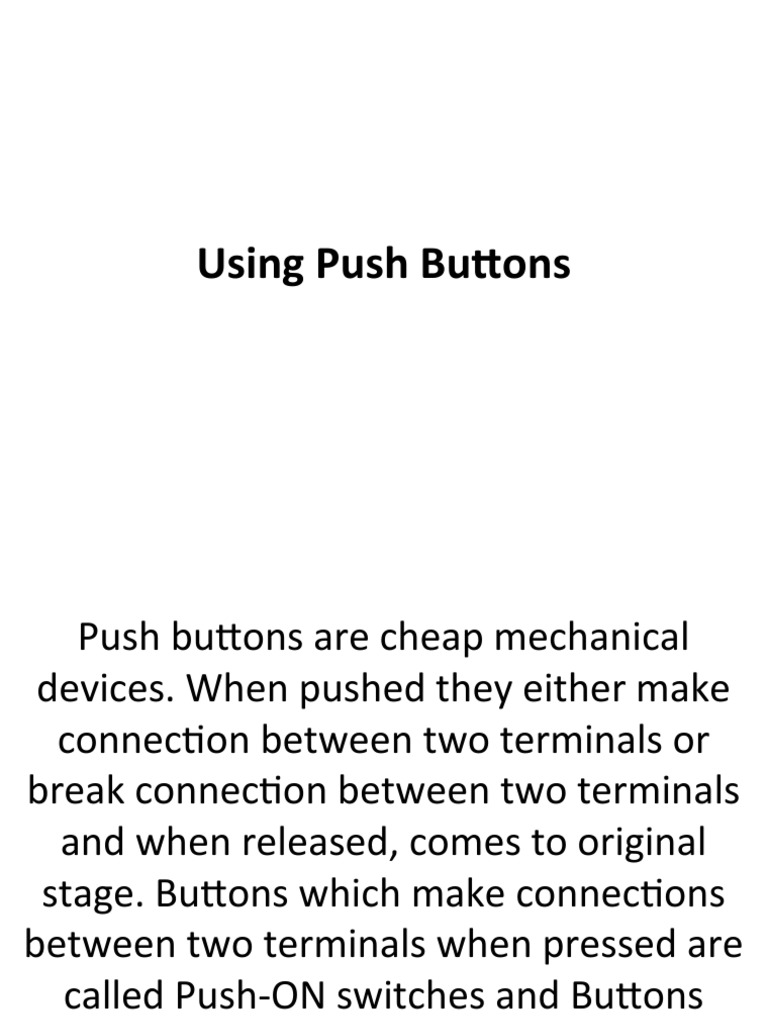 Using Push Buttons | PDF | Switch | Logic Gate