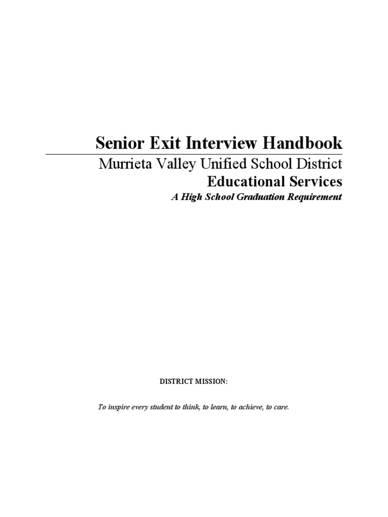Senior Exit Interview Guide for Students | PDF | Essays | Goal