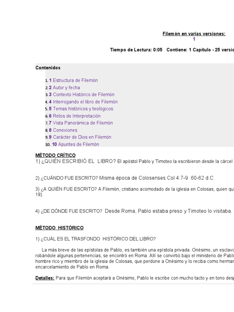 Filemón | PDF | Epístola a Filemón | Pablo el apóstol