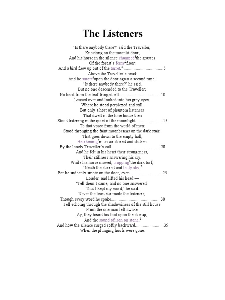 The Listeners poem