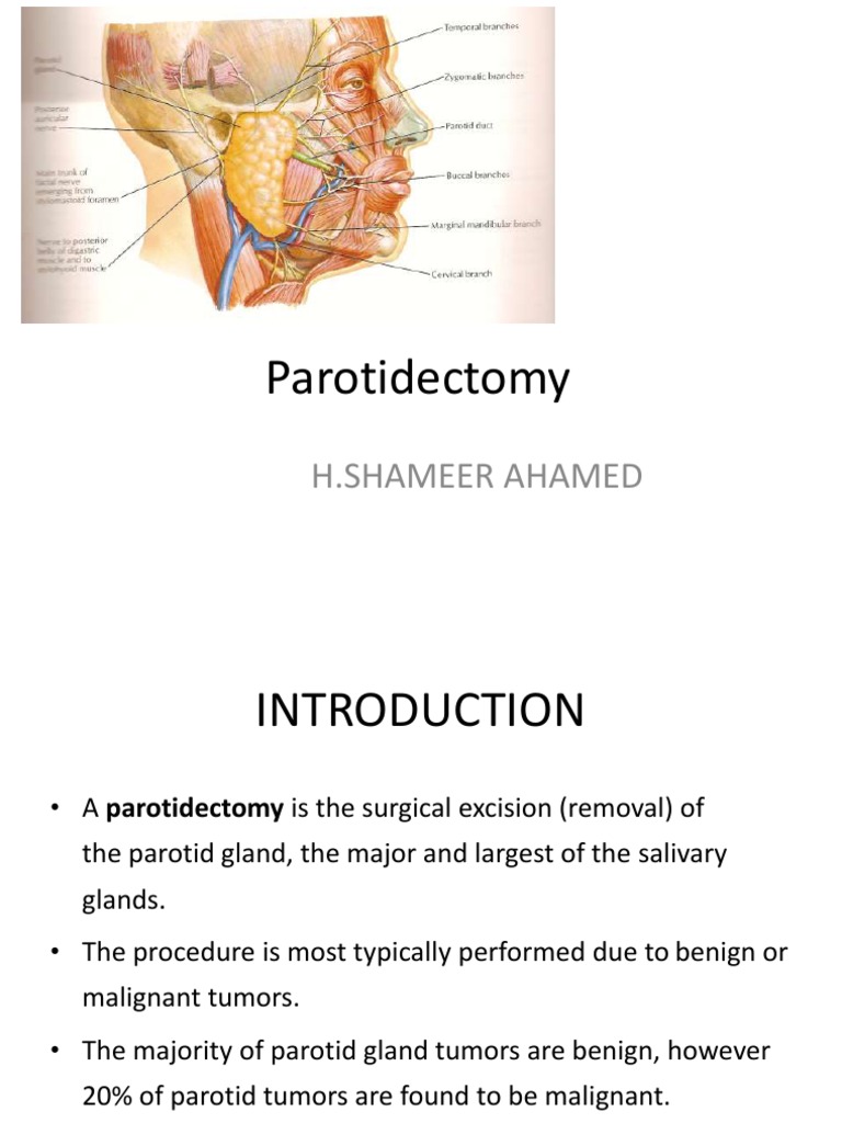 Parotidectomy: H.Shameer Ahamed | PDF | Human Anatomy | Human Head And Neck
